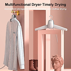 Travel Portable Foldable Electric Clothes Drying Hanger Dryer Rack Machine，Portable Clothes Dryer with Cold/Hot Drying and Timer Dryer