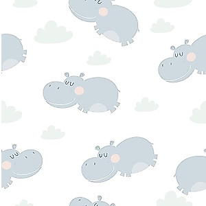 Dadouman Wipe Clean & Compatible Seat Cushion for Stokke Tripp Trapp Chair (Hippos)