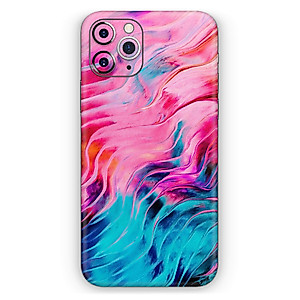 Design Skinz Liquid Abstract Paint V66 Protective Vinyl Decal Wrap Skin Cover Compatible with The Apple iPhone 11 Pro Max (Screen Trim & Back Glass Skin)