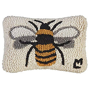 Chandler 4 Corners Lone Bee 8" x 12" Hooked Pillow