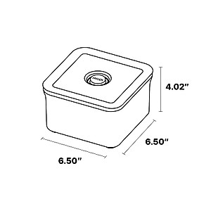 VAKUEN Premium Airtight Food Storage Containers, Square 2PC/Set(1.48qt), Smart One-Click Seal Lid, No Hinges, 100% Leak Proof, BPA-FREE, Dishwasher, Freezer & Microwave Safe