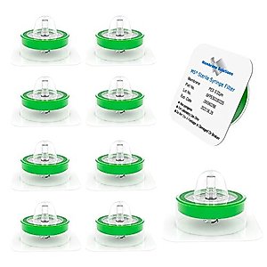 10 Pack Syringe Filter Sterile PES Hydrophilic Filtration 0.22um Pore Size, 33mm Membrane Diameter Sterile PES Membrane Individually Packed by Membrane Solutions