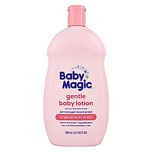 Baby Magic Gentle Baby Lotion, Vitamins & Aloe, Free of Parabens, Phthalates, Sulfates and Dyes, Camellia Oil & Marshmallow Root Original Scent, 16.5 Fl Oz