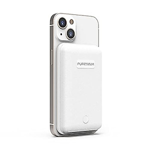 PureGear 10W Qi-Certified Fast Portable Fast Magnetic Wireless Charger for iPhone 14/14Plus/14Promax/13/13Pro/13ProMax / 12/12 Pro Work with MagSafe Case, AirPods/iPhone 11, Galaxy S22 S21 &More