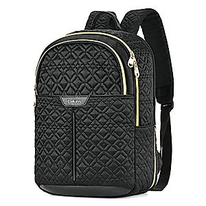 BRINCH Small Backpack for Women, Fashion Backpack Purse Black Shoulder Bag with Multi-pocket Lightweight Small Travel Backpack Casual Daily Daypack for Ladies Teen Girls