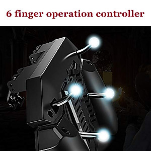 Newseego PUBG Mobile Game Controller, [Upgrade] 6 Finger Trigger Phone Controller Gamepad with Cooling Gamepad for Shooter Sensitive Aim Trigger for Android & iOS for Knives Out/Rules of Survival