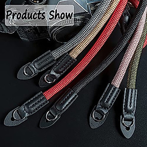 Eorefo Camera Strap Vintage 100cm Nylon Climbing Rope Camera Neck Shoulder Strap for Micro Single and DSLR Camera.(Army Green)