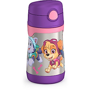 THERMOS Vacuum Insulated Stainless Steel 10oz Straw Bottle, Paw Patrol Girl