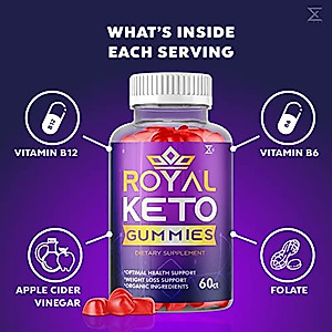 (3 Pack) Royal Keto Gummies Organic Support Belly Fat Diet - RoyalKeto ACV Gunmies Royal Keto Gummies Regal Royle Royel Weight Men Women Loss Gomitas Apple Cider Vinegar Supplement (180 Gummies)
