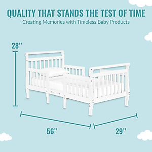 Dream On Me Emma 3 in 1 Convertible Toddler Bed in White