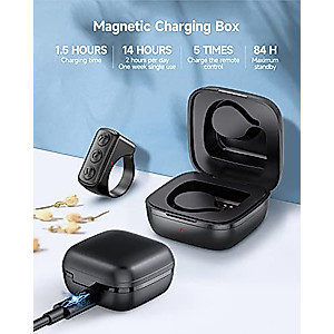 TIK Tok Bluetooth Remote Control, Tiktok Wireless Scrolling Control Page Turner Rechargeable with Ring Design and Charging Case Compatible with iOS/Android