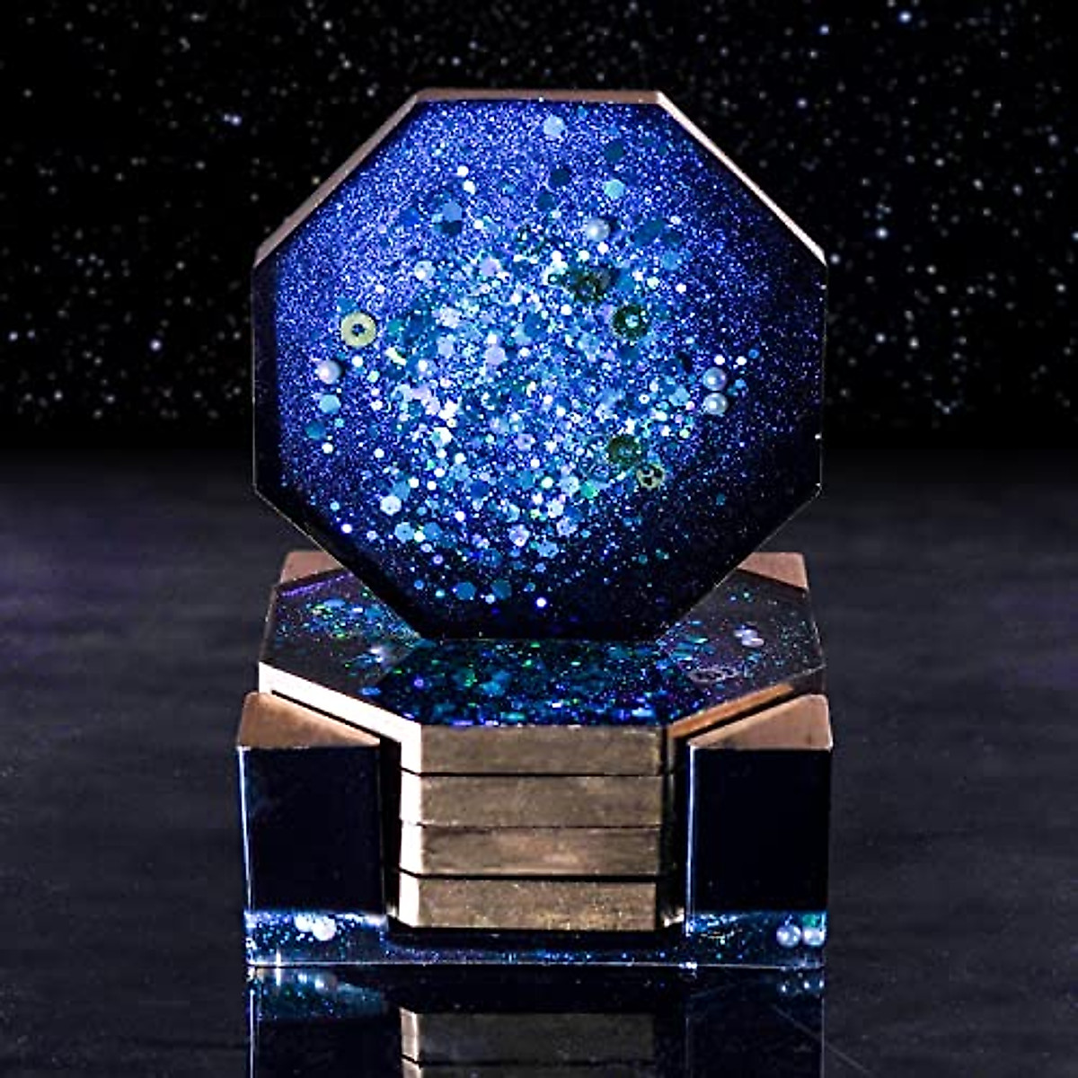 LET'S RESIN 18 Pcs Coaster Resin Molds Silicone, Coaster Molds with Round Square Octagon Shape Holder Molds, Coaster Silicone Molds for Epoxy Resin, DIY Art Craft Cup Mats