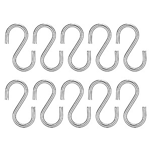 Tissting 20 Pcs M3 S Shaped Hooks Heavy Duty Stainless Steel Hanging Hooks Multi Purpose Hooks for Basketball Hoop Garden Bedroom(36.8mm / 1.6in)