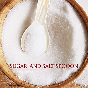 Caviar Spoons Mother of Pearl MOP Caviar Spoons with Hand Craft W Round Handle for Caviar, Egg, Ice Cream, Salt, Coffee Serving, Restaurant Serving Set (6 Pieces, 2.75 Inch)