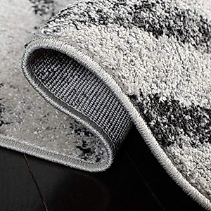 SAFAVIEH Adirondack Collection Accent Rug - 2'6" x 4', Ivory & Grey, Modern Geometric Distressed Design, Non-Shedding & Easy Care, Ideal for High Traffic Areas in Foyer, Living Room, Bedroom (ADR253A)