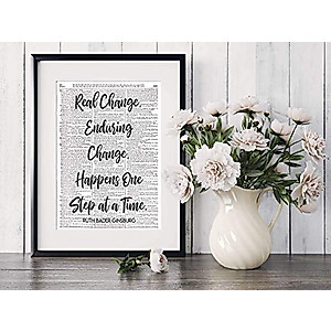 3-Pack Ruth Bader Ginsburg Quotes Bundle, Fight for the Things, Real Change, and Women Belong, Notorious RBG, Dictionary Art Photo Print, 8x10 Unframed