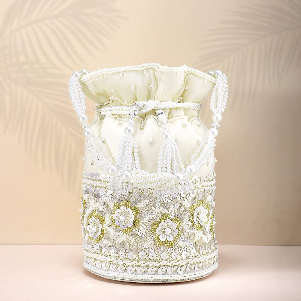 Aheli Indian Potli Bags for Women Evening Bag Clutch Ethnic Bride Purse with Drawstring (P46W)