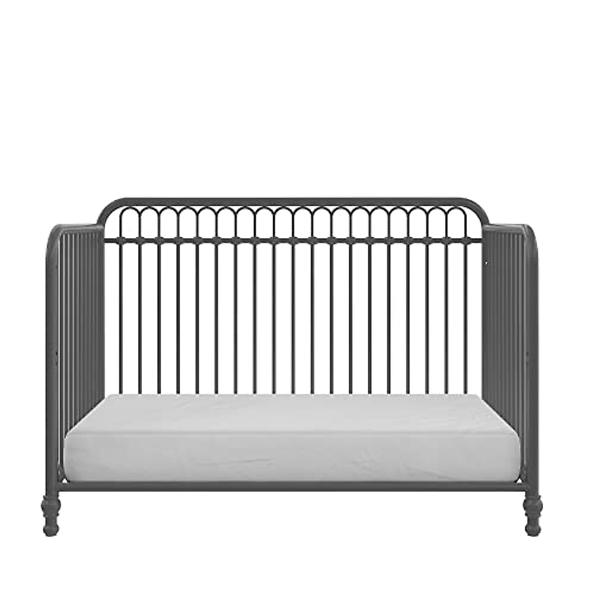 Little Seeds Raven 3-in-1 Convertible Metal Crib, JMPA Certified, Gray