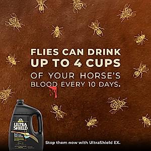 Absorbine UltraShield EX Insecticide Spray for Horses & Dogs, Kills & Repels Fly Tick Mosquito Flea Lice, Lasts Up to 17 Days, 128oz Gallon Refill