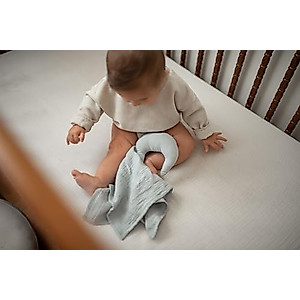 Ullabelle Stars and Moon Soft Security Blanket Baby Lovey Baby Gifts for Newborn Boys and Girls Baby Muslin Blanket (Security Blanket Blue)