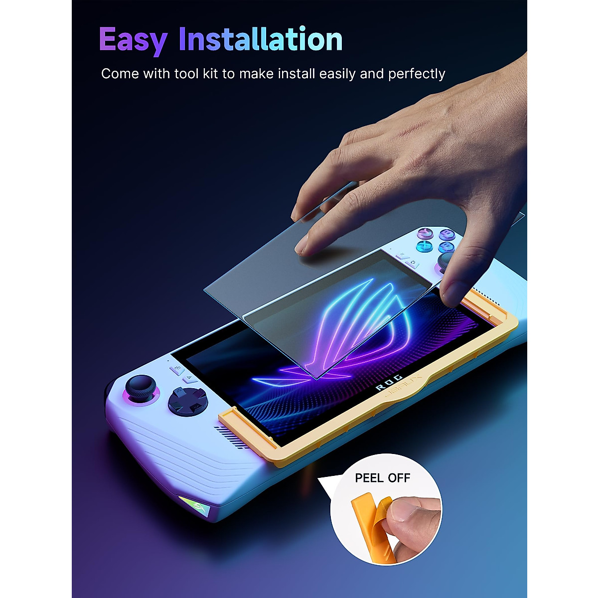 JSAUX ROG Ally Screen Protector 2-Pack, Anti Glare 9H Hardness Tempered Glass Screen Protector with Guiding Frame, 7 inch Anti-Scratch Screen Protector for ASUS ROG Ally/ASUS ROG Ally X 2024
