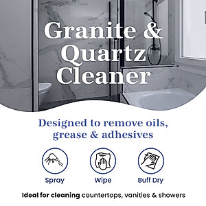 Marblelife Granite & Quartz Cleaner, Safe & Powerful Granite Countertop Cleaner, Oil & Wax Free Quartz Countertop, Effective Stone Care & Cleaning, 32oz Spray