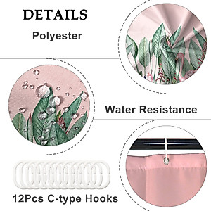 Baocicco Pink Flamingo Tropical Leaves Shower Curtain Green Plants Modern Watercolor Shower Curtains for Bathroom Home Bathtubs Waterproof Fabric Shower Curtain with Hooks 72x72 Inches