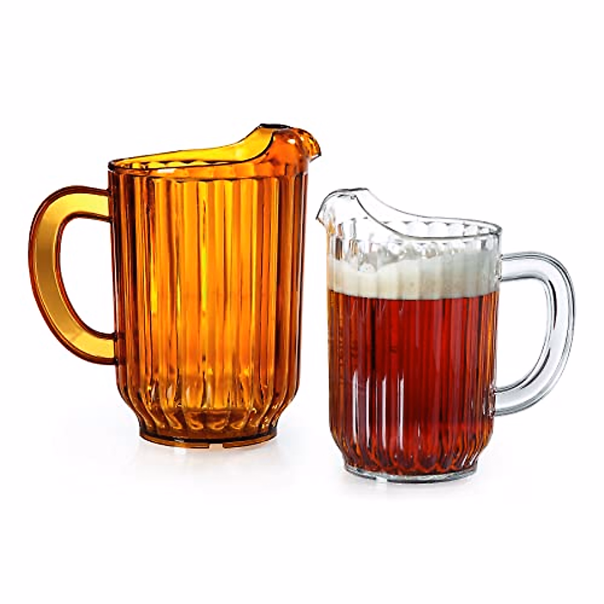 G.E.T. P-2064-1-A-EC BPA-Free Break-Resistant Restaurant Style Plastic Pitcher, 60 Ounce, Amber
