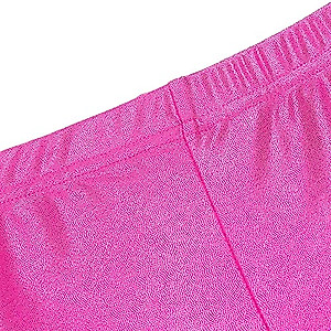 Toddler Girls Glitter Ballet Dance Shorts Bike Short Breathable Playgrounds Gymnastics Shorts Pants Girls Black Workout Pants (Hot Pink, 4-5 Years)