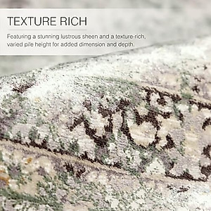 Jaipur Living Vibe Thayer 7'10"X10' Area Rug, Updated Traditional Green for Indoor Spaces