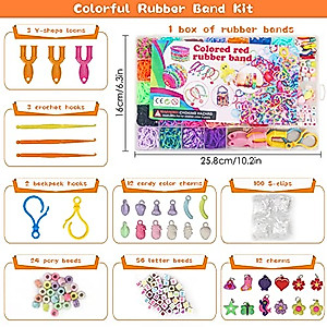 UUEMB 3000+ Rubber Band Bracelet Kit, Colorful Loom Bracelet Making Kit with Storage Box, DIY Art Craft Kit with Charms Beads for Beginners Kids Girls Boys Birthday Parties Christmas Gift
