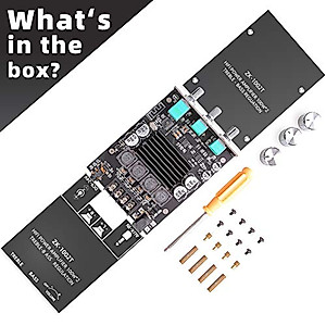 100W+100W Amplifier Board with Treble and Bass Control, DC 9-24V, BT and AUX Inputs, 2.0 Channel Stereo AMP Board for DIY Wireless Speakers, Password Free