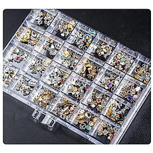 Compartment Storage Box 72 Grids Acrylic Organizer Box with 3 Drawers Storage Containers Transparent Organizer Box for Crafts Art Supply Diamond Painting Nail Tip Bead Earring Ring