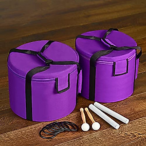 432HZ 8-14 Inch Set of 7 Pcs Frosted Quartz Crystal Singing Bowls With 2 Pcs Carrying Case bag