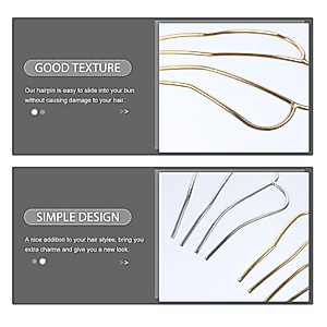 BESTOYARD 2pcs U Shaped Hair Fork Side Fork Style Hairpin 4 Prong Hair Updo Bun Hairpin Sticks Alloy Hair Clips Grips Hair Styling Accessories for Women Girls