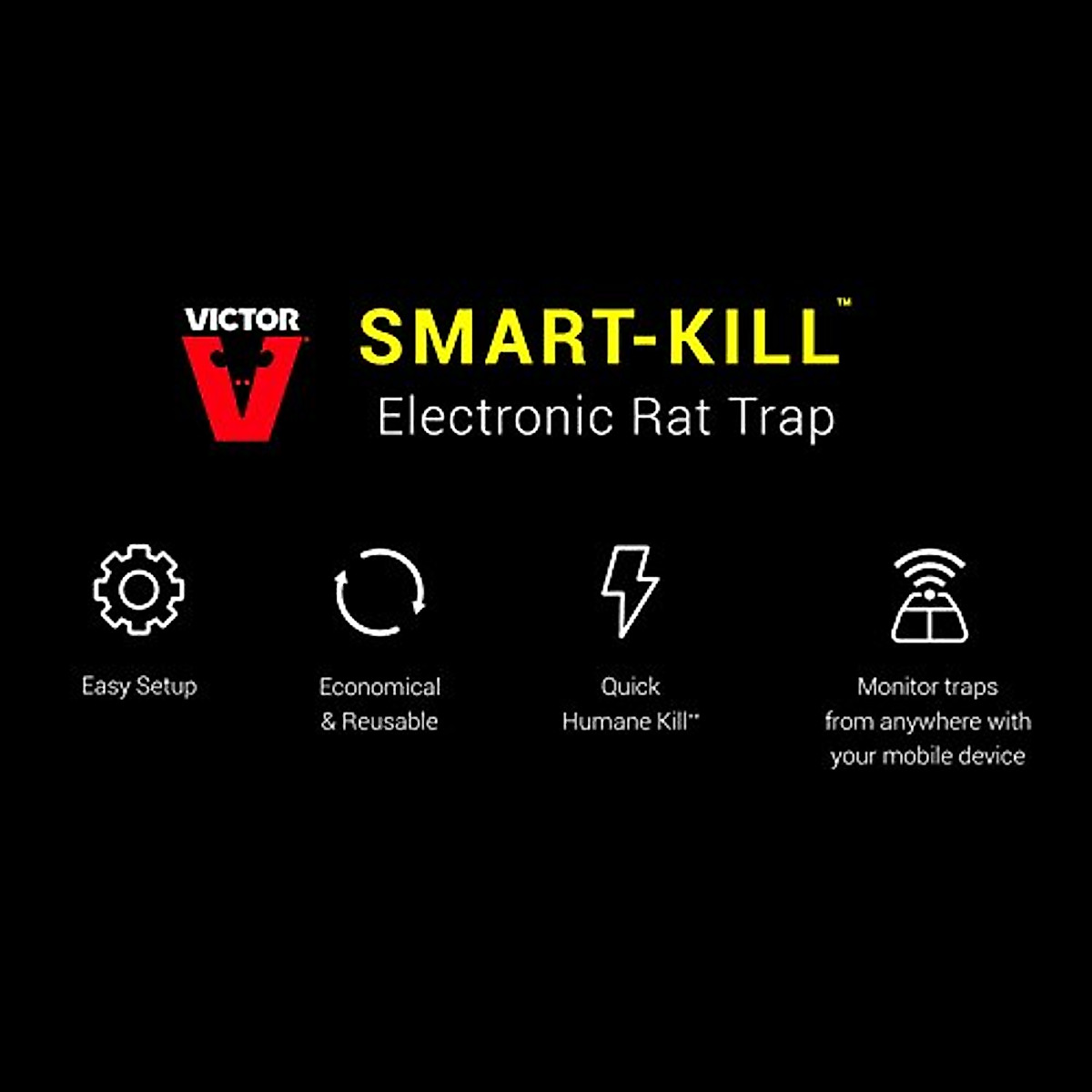 Victor M2 Smart-Kill Humane Wi-Fi Enabled Electronic Rat Trap Killer - 2 Traps