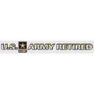 U.S. Army Retired with U.S. Army Star Logo 13"x2.25" Window Strip