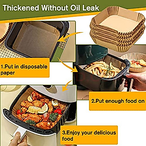 Liners for Air Fryer Basket, XL Disposable Air Fryer Paper Liners for Power XL, Chefman, Instant Pot Air Fryer Basket, Air Fryer Parchment Paper Liners 9.5 Inch Square, 125PCS Air Fryer Oven Liners