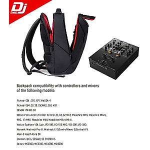 Professional Bag & Backpack for DJ gear + USB Charging Port. Pioneer DJM, DDJ. Denon. A&H. Hercules. Numark. Stanton. Trakror Controller. Work or travel DJ BAG - (19.68 x 13.00 x 6.30 in, Urban Black)