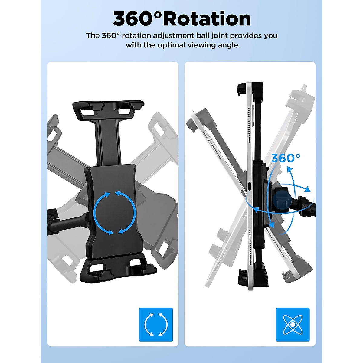LZSIG Updated Tablet Mount Holder for Mic Stand, Adjustable Microphone Music Stand iPad iPhone Holder Stand, Compatible with Kindle, Android, All 4.7 to 13.5-inch Tablets & Smartphones (L)