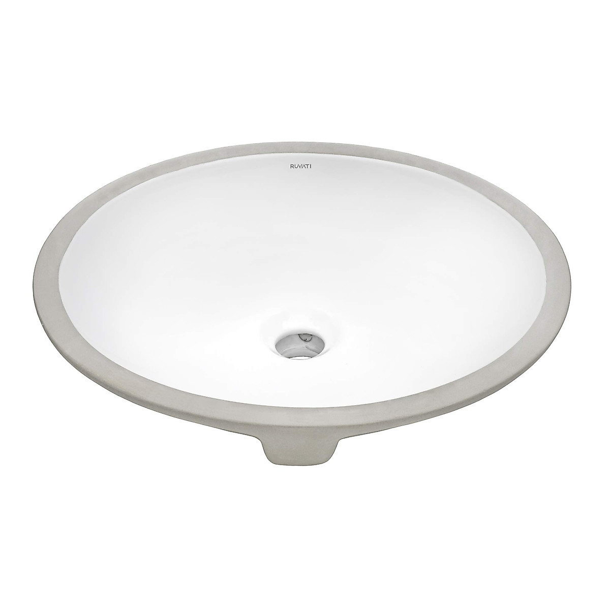 Ruvati 16 x 13 inch Undermount Bathroom Vanity Sink White Oval Porcelain Ceramic with Overflow - RVB0616
