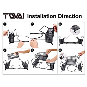 TQVAI 2 Tier Buffet Caddy Silverware Flatware Organizer with Mug Holder for Plates, Utensils, Napkins - Ideal for Kitchen, Dining, Entertaining, Parties, Picnics, Black