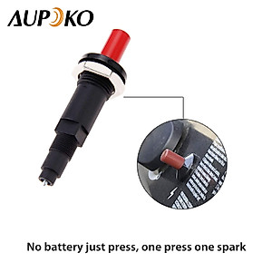 Aupoko Piezo Spark Ignition, One Outlet Plug Push Button Ceramic Spark Kitchen Lighter with High Resistance, Fits for Gas Fireplace/Gas Oven/Gas - 2 PC
