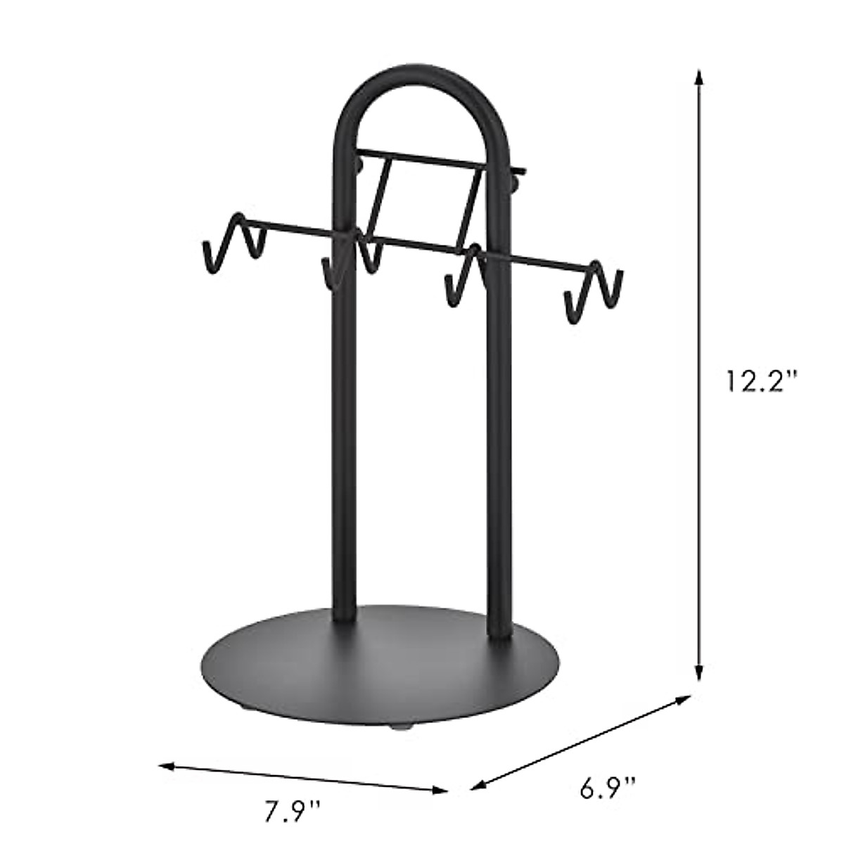 ikloo Metal Small Coffee Cup Stand, Tabletop Coffee Cup Rack Holder, Drying Display Rack, Coffee bar Accessories, Kitchen Counter Organizer, Tea Cup Rack Stand, Cup Rack for Counter Black.