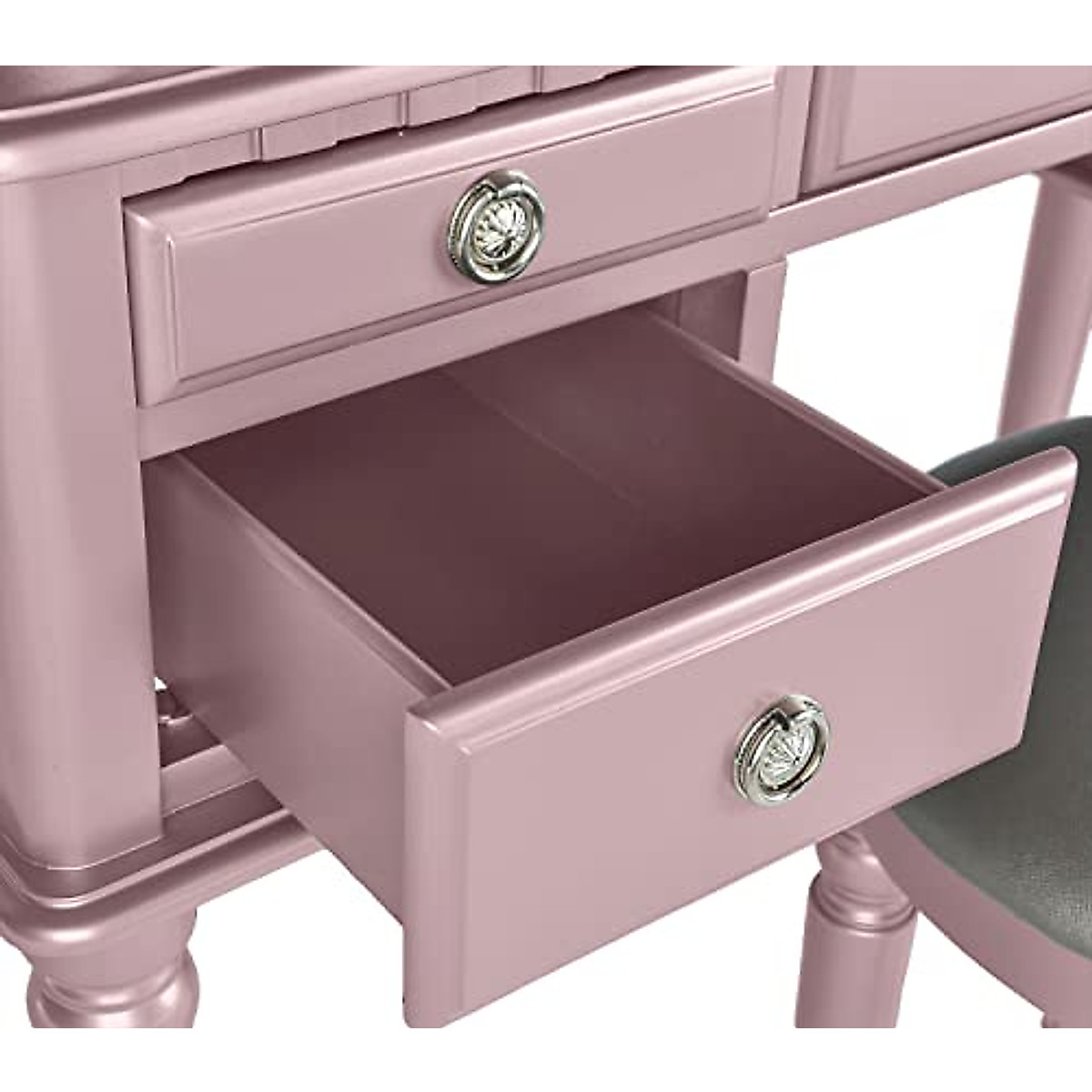 BOBKONA PDEX- Croix Collection Vanity Set With Stool, Rose Gold