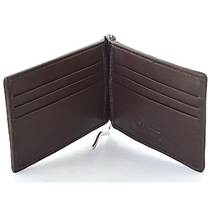 Authentic M Crocodile Skin Men's Money Clip Belly Leather Wallet Dark Brown