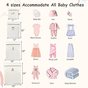 Britier 4pcs 155g Thicken Mesh Laundry Bags, 3-layer Anti-Tear Breathable Mesh, Gentle Washing Delicates, Insulate Dust & Fur in Washing Machine, 4-Size Lingerie Bag for Baby Clothes, Sock, Blanket.