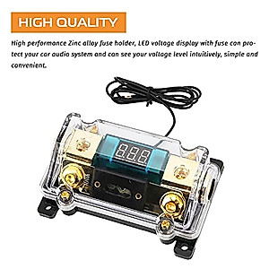 KEDAKEJI 0/2/4 Gauge Car Audio Digital Led Display Fuse Holder ANL 100Amp Include Fuse Distribution Block 1 way in 1 way out