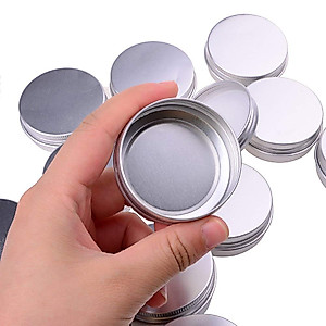 Marsheepy 30 ml（1 oz） 24 Pack Silver Aluminum Round Lip Balm Tin Storage Jar Containers with Screw Cap for Lip Balm, Cosmetic, Candles