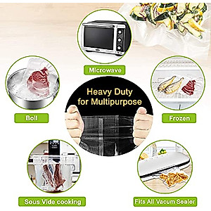 HEMOER Vacuum Sealer Bag for Food Saver, 5 Rolls Total 82Ft Vac Heat Seal Rolls Bag 4mil Heavy Duty, Commercial Grade, BPA Free Great for Vac Storage, Meal Prep or Sous Vide Cooking
